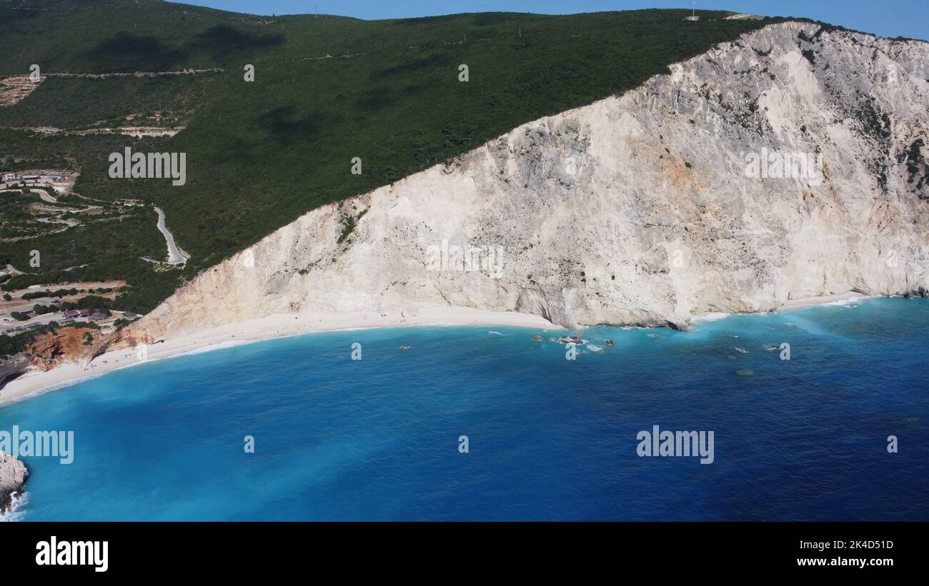 An aerial view of Vlicho beach in Greece Stock Photo - Alamy