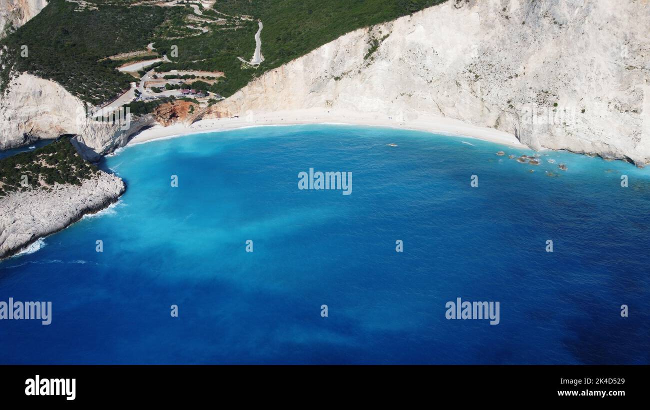 An aerial view of Vlicho beach in Greece Stock Photo - Alamy