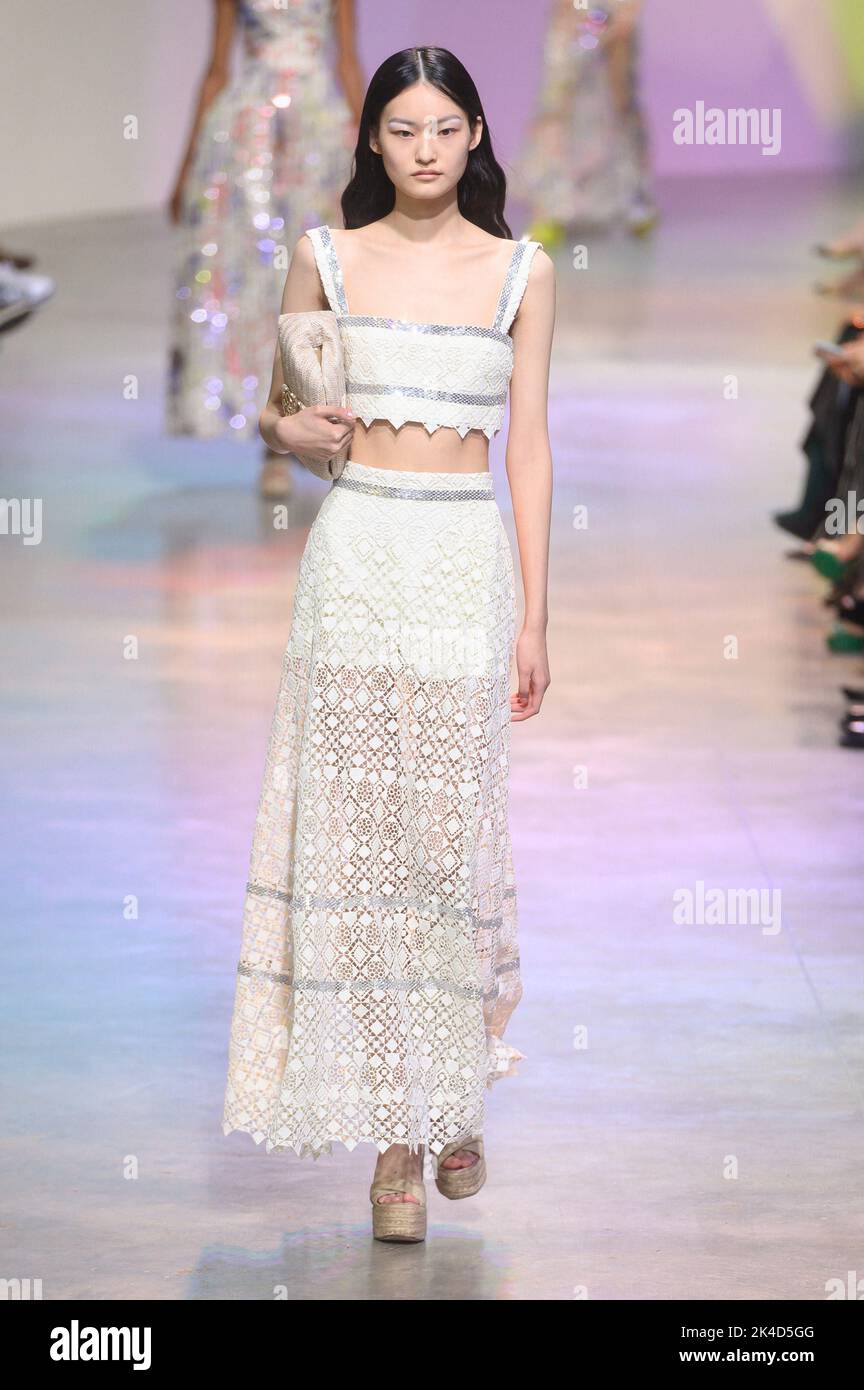 A model walks the runway during the Elie Saab Womenswear Spring/Summer ...