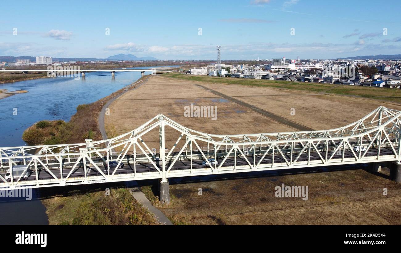 Scenic view of the Natchez - Vidalia Bridge in Louisiana. Air bridge ...
