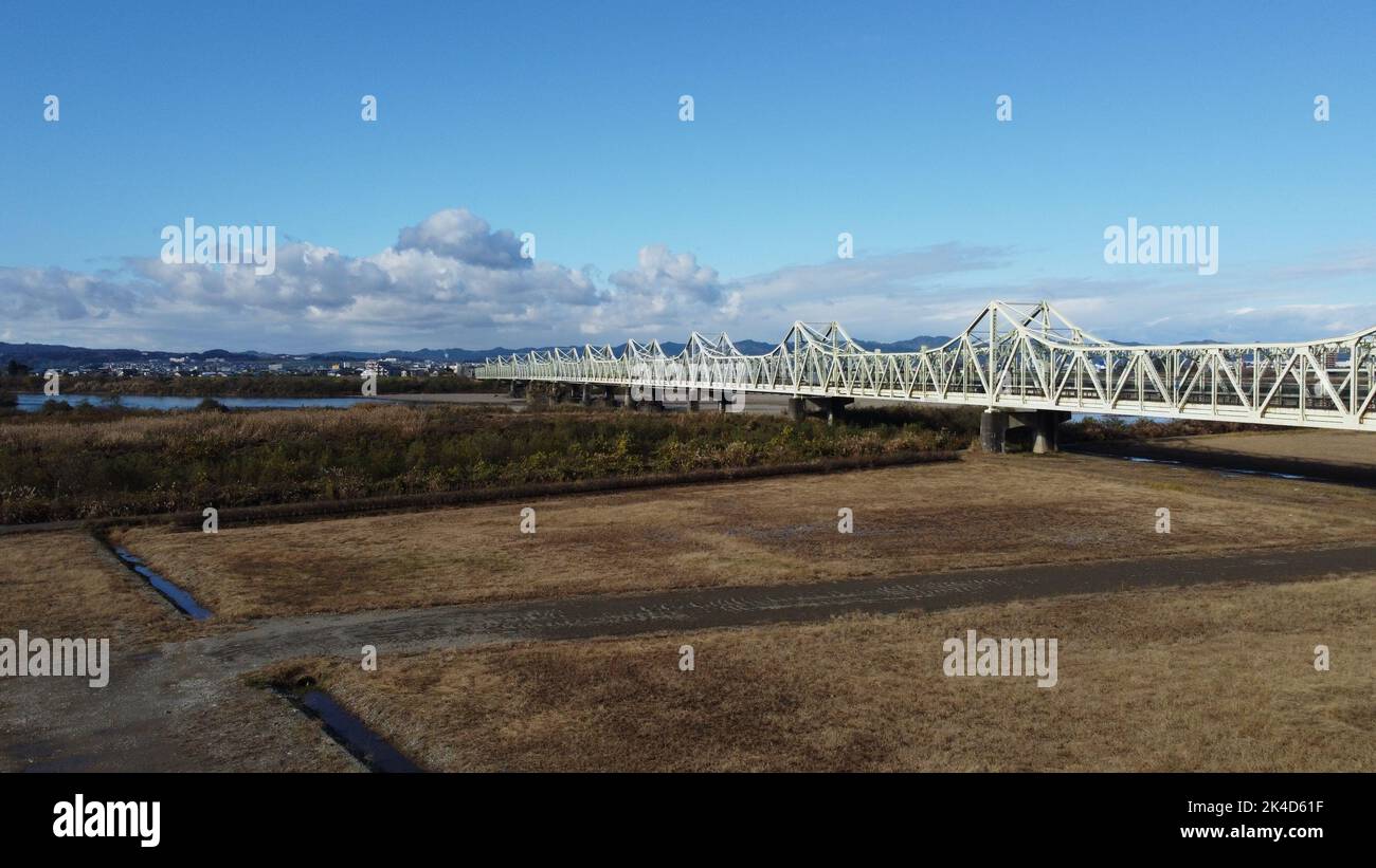 Scenic view of the Natchez - Vidalia Bridge in Louisiana. Air bridge ...