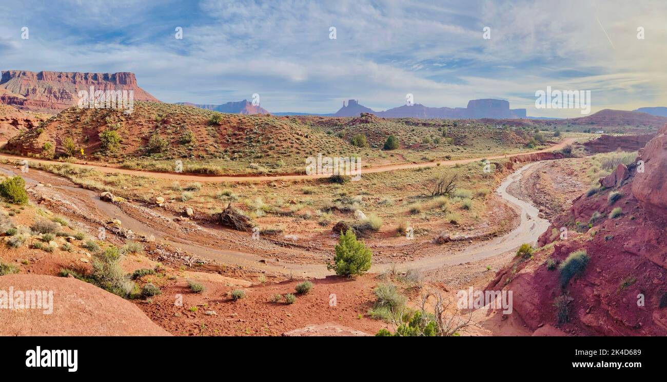 An aerial view of beautiful mountains in Castle Valley, USA Stock Photo ...