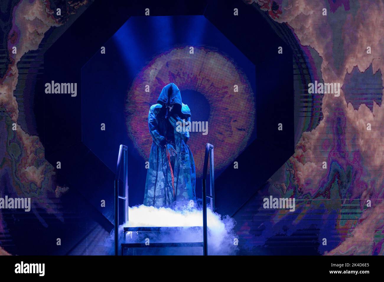MIAMI, FL-OCT 1: Sebastian Yatra performs on stage during “DHARMA” Tour ...
