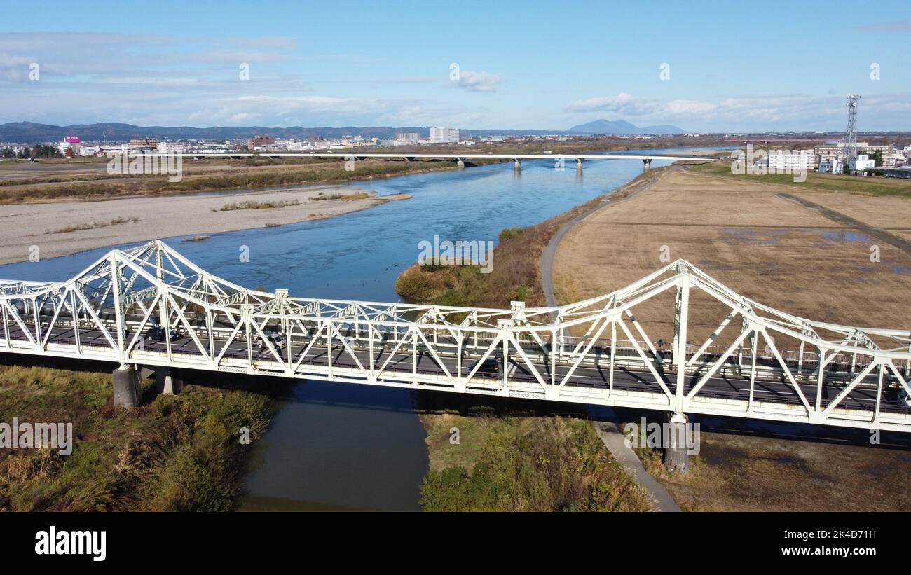 Scenic view of the Natchez - Vidalia Bridge in Louisiana. Air bridge ...