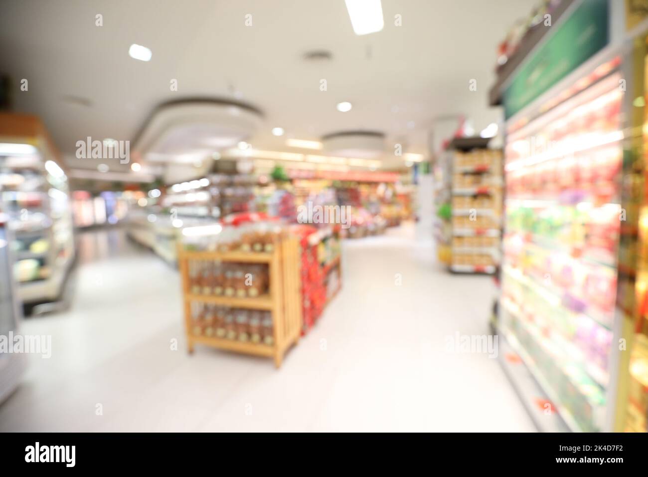Defocus background blur indoor Store supermarket Stock Photo - Alamy