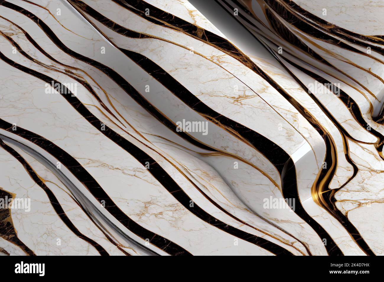 A white gold marble texture with black lines background Stock Photo - Alamy