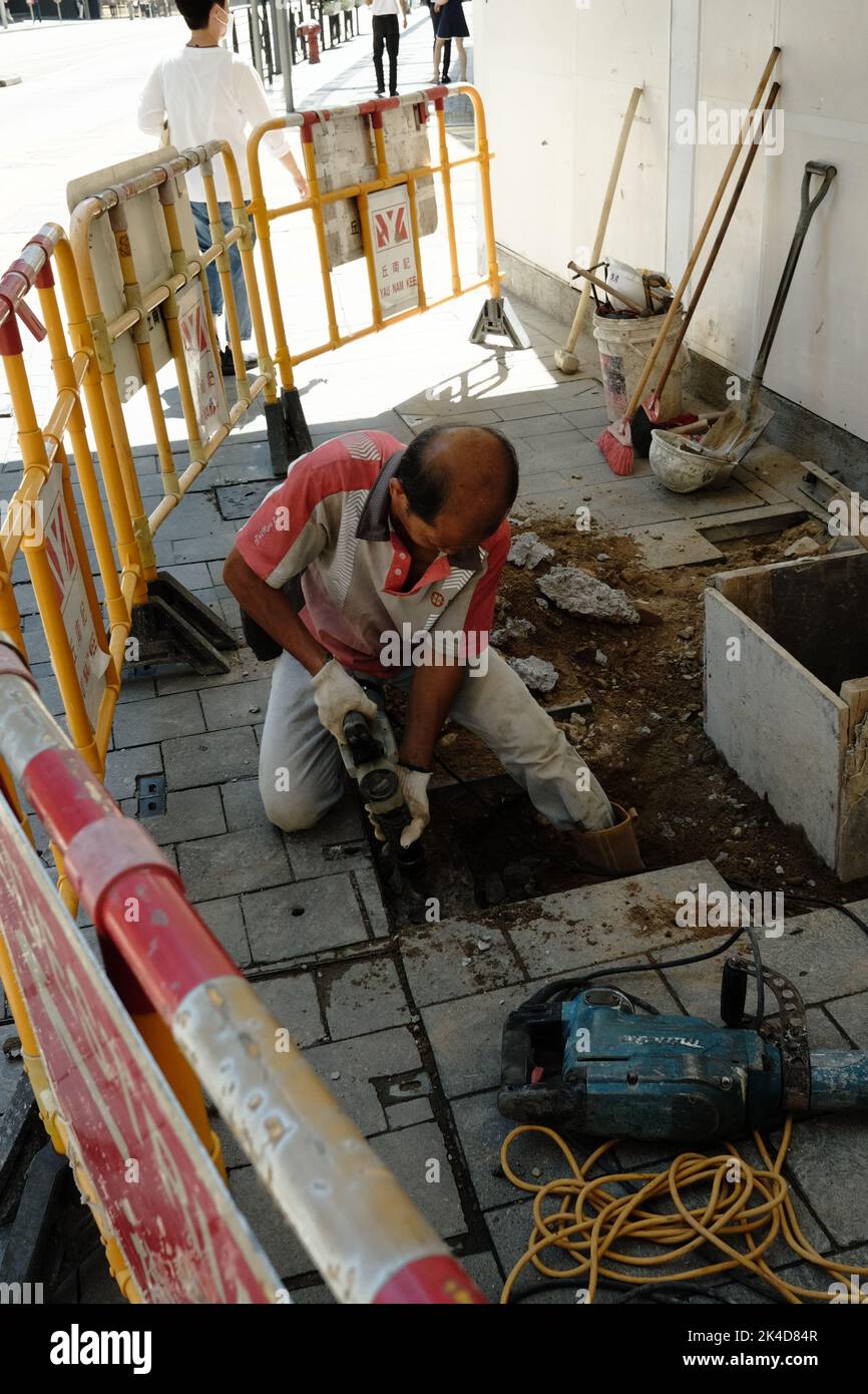 Man drilling ground hi-res stock photography and images - Alamy