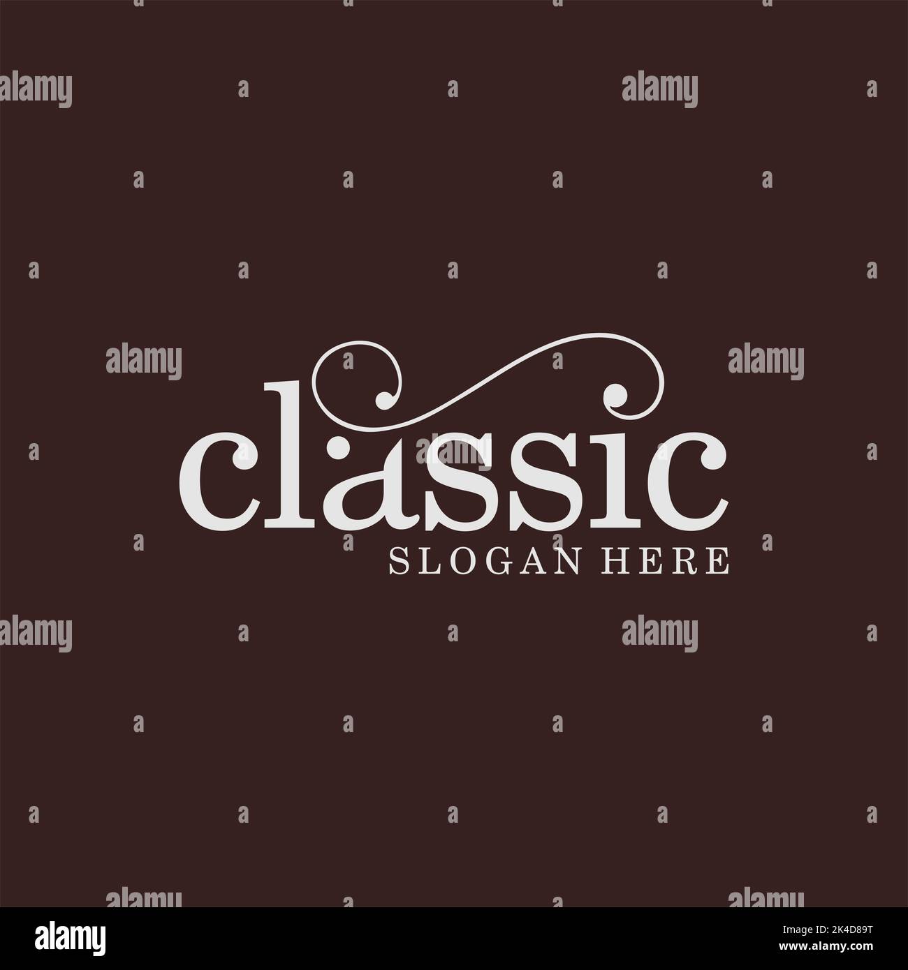 classic word logo with unique lettering and ornament n vector Stock ...