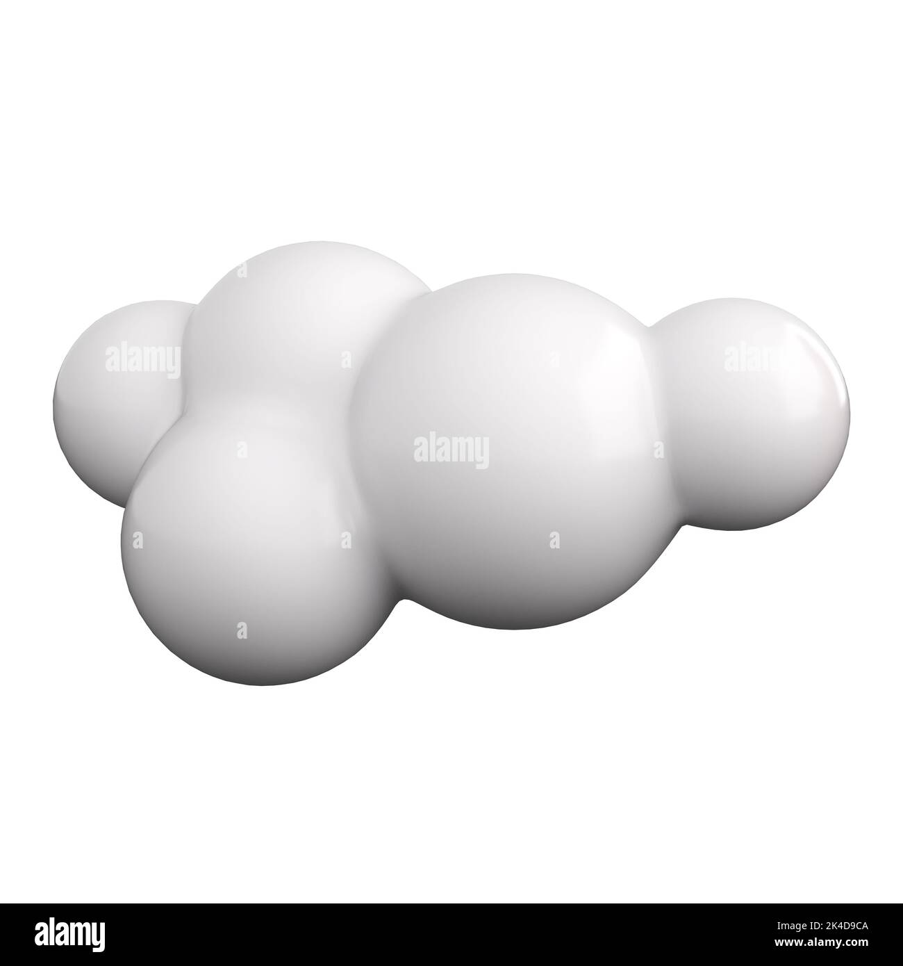 3d white fluffy cloud. Trendy soft plastic cartoon cloud icon. High ...