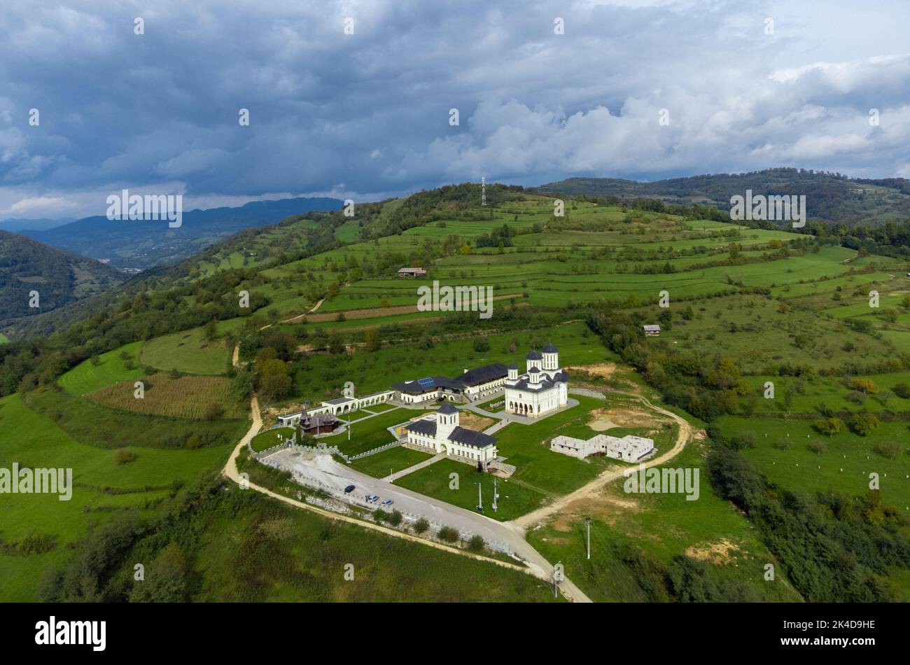 The Healing Spring monastery in Salva - Romania seen from above ...