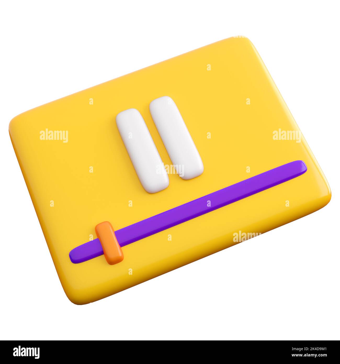 3d stop video icon with scroll bar. Playing, streaming video, social ...