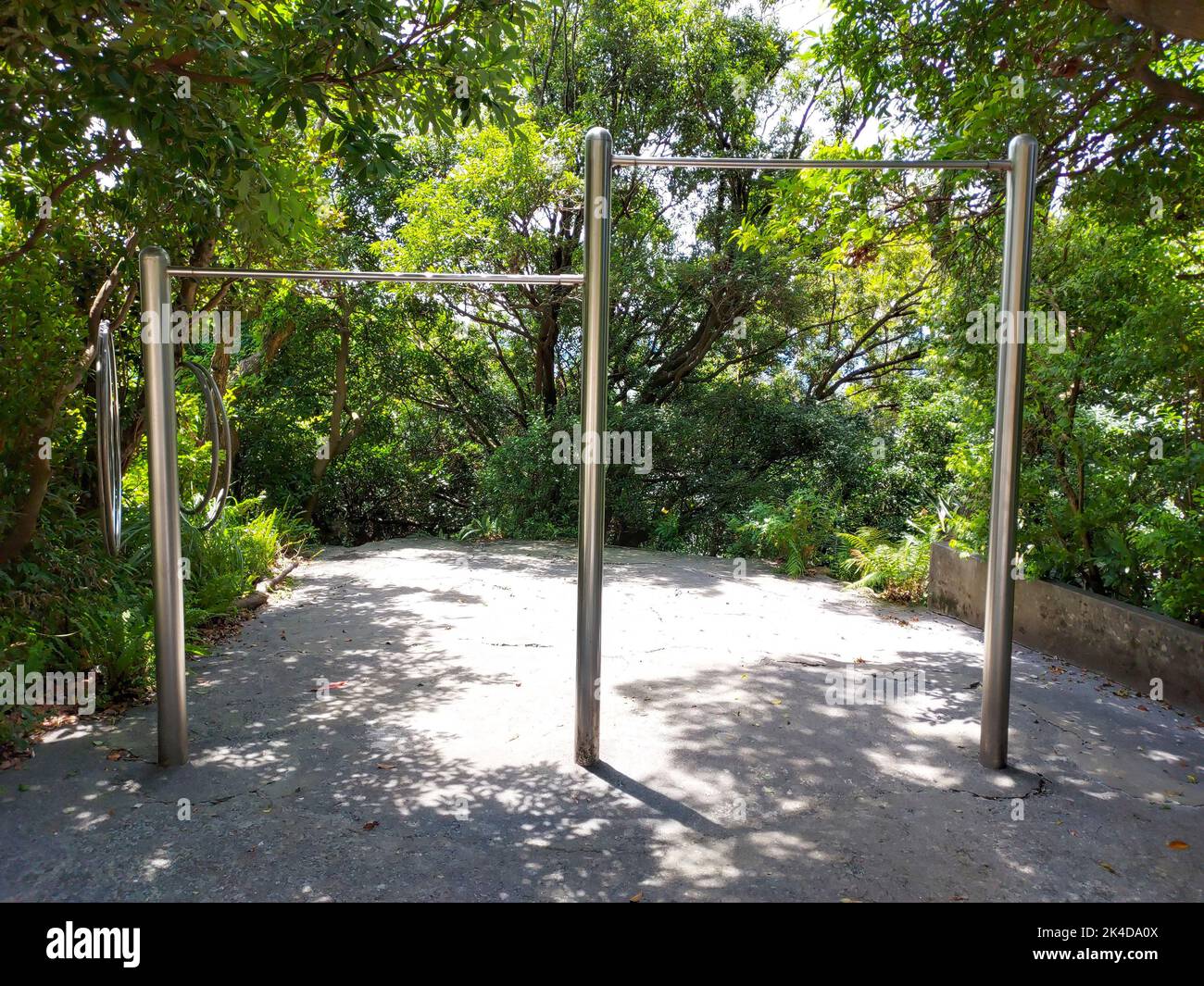 Metal horizontal bars in the park in Taipei, Taiwan Stock Photo - Alamy