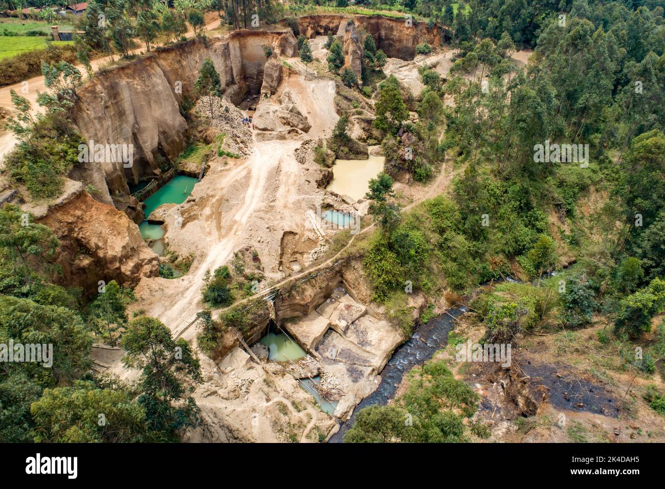 an Aerial View of an abandoned Quarry Stock Photo - Alamy