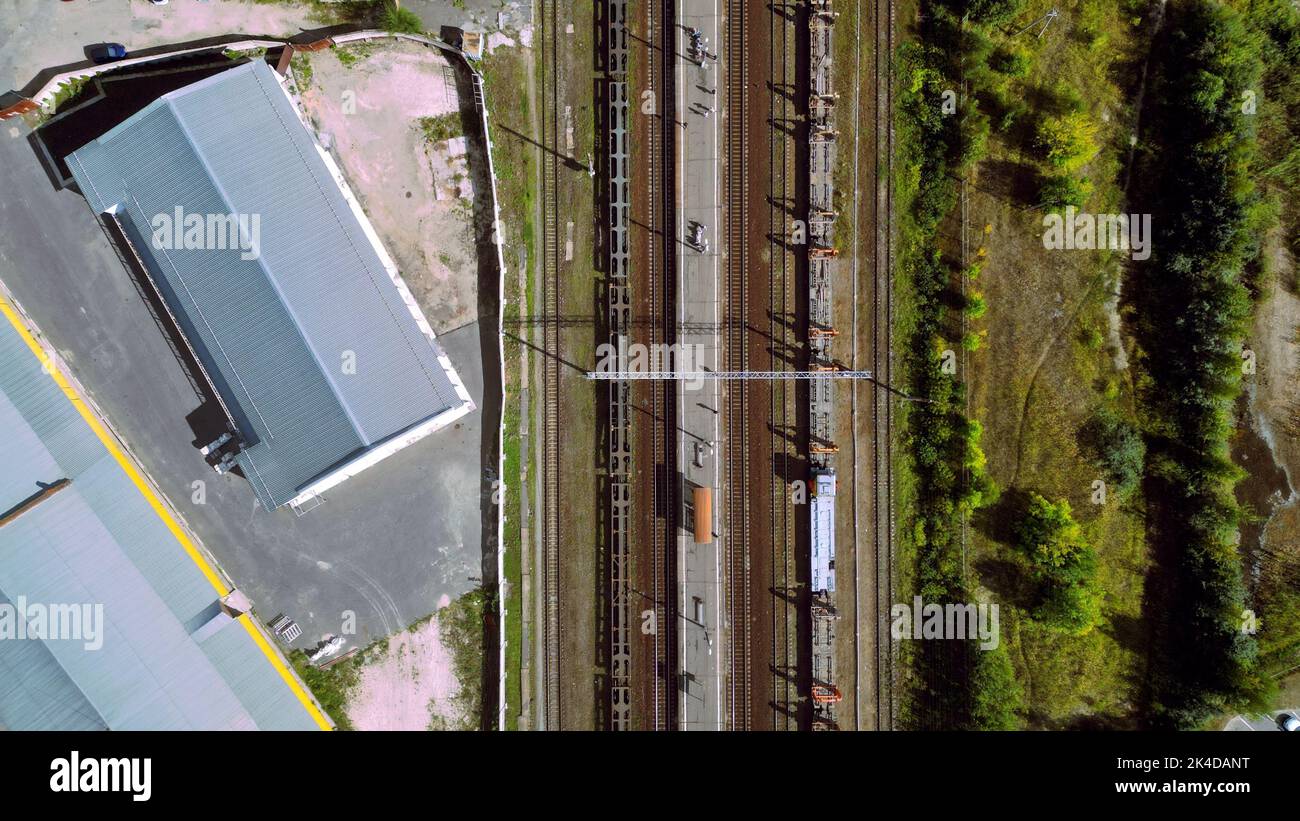An aerial view of railway tracks Stock Photo - Alamy
