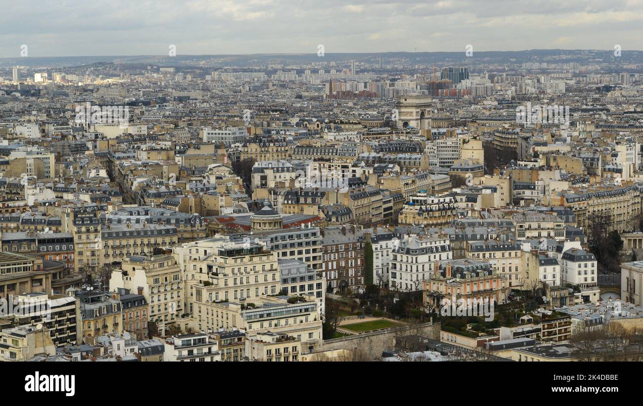 Paris skyline view from Eiffel Tower Stock Photo - Alamy