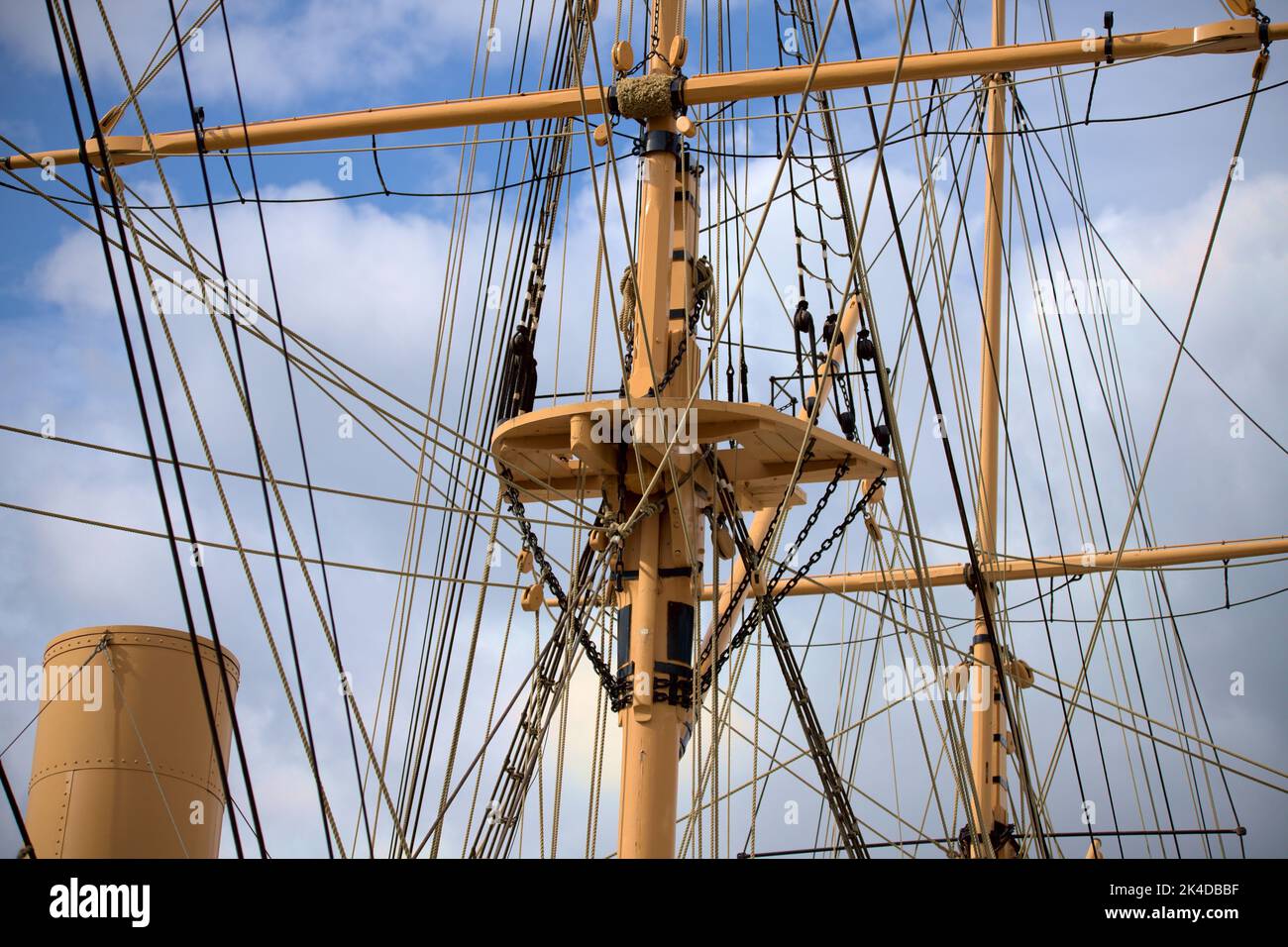 HMS Gannet Boat masts, at Chatham historic docks Stock Photo - Alamy