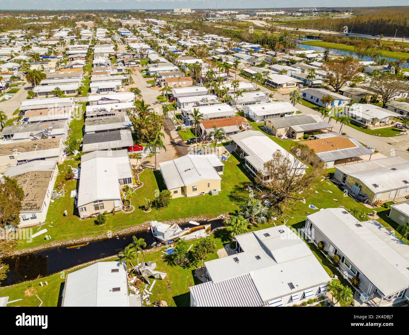 Aerial drone photo of mobile home trailer parks in Fort Myers FL which ...