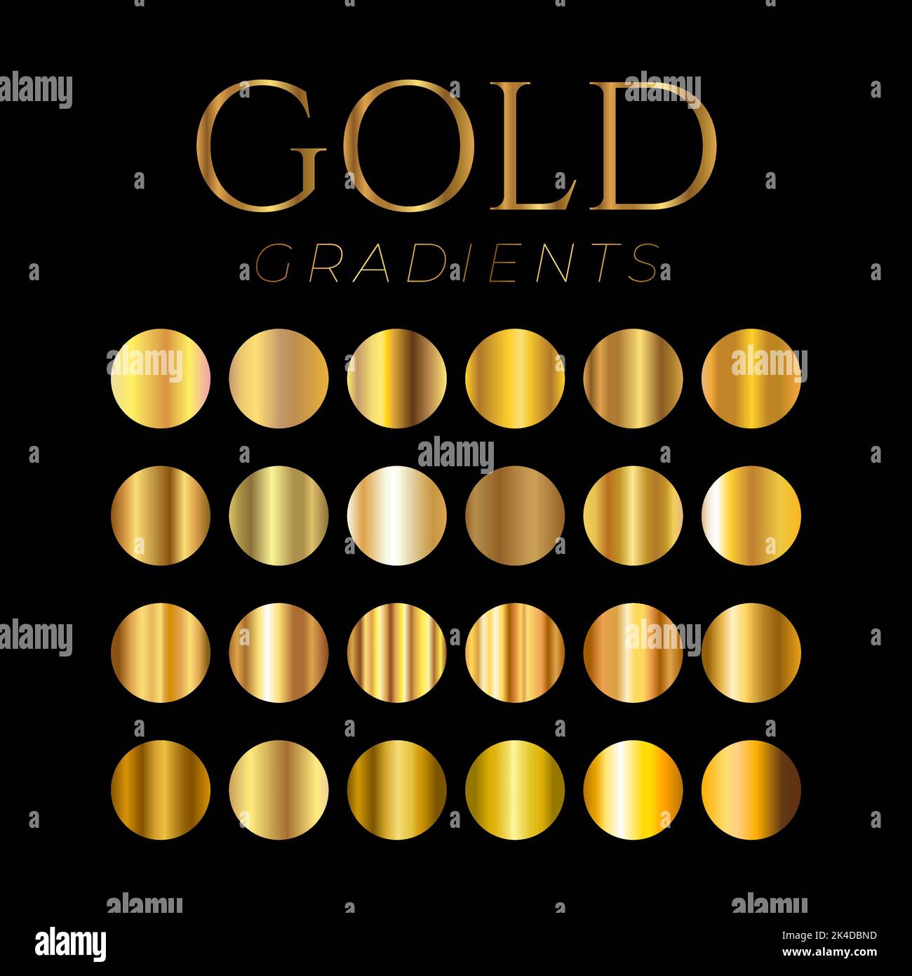 Gold Gradients Color Shades Swatches Palette Stock Vector Image & Art - Alamy