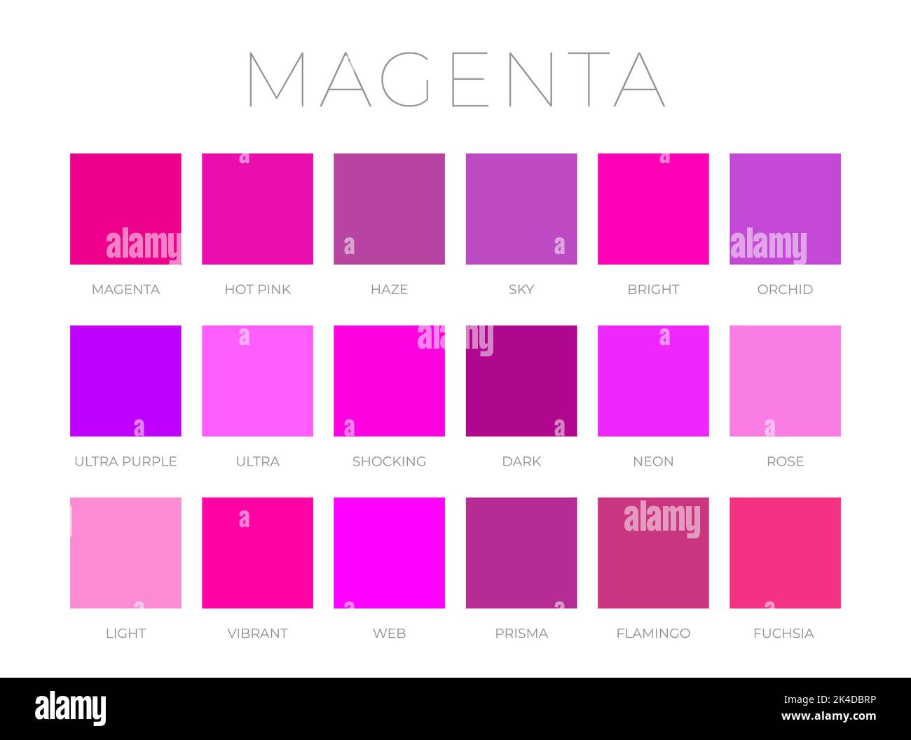 Magenta Color Shades Swatches Stock Vector Image & Art - Alamy