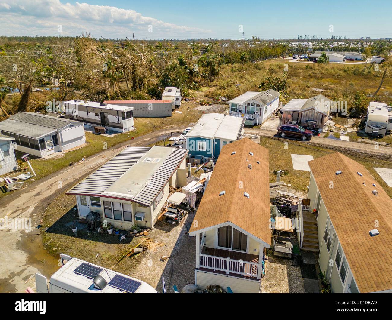 Aerial drone photo of mobile home trailer parks in Fort Myers FL which ...