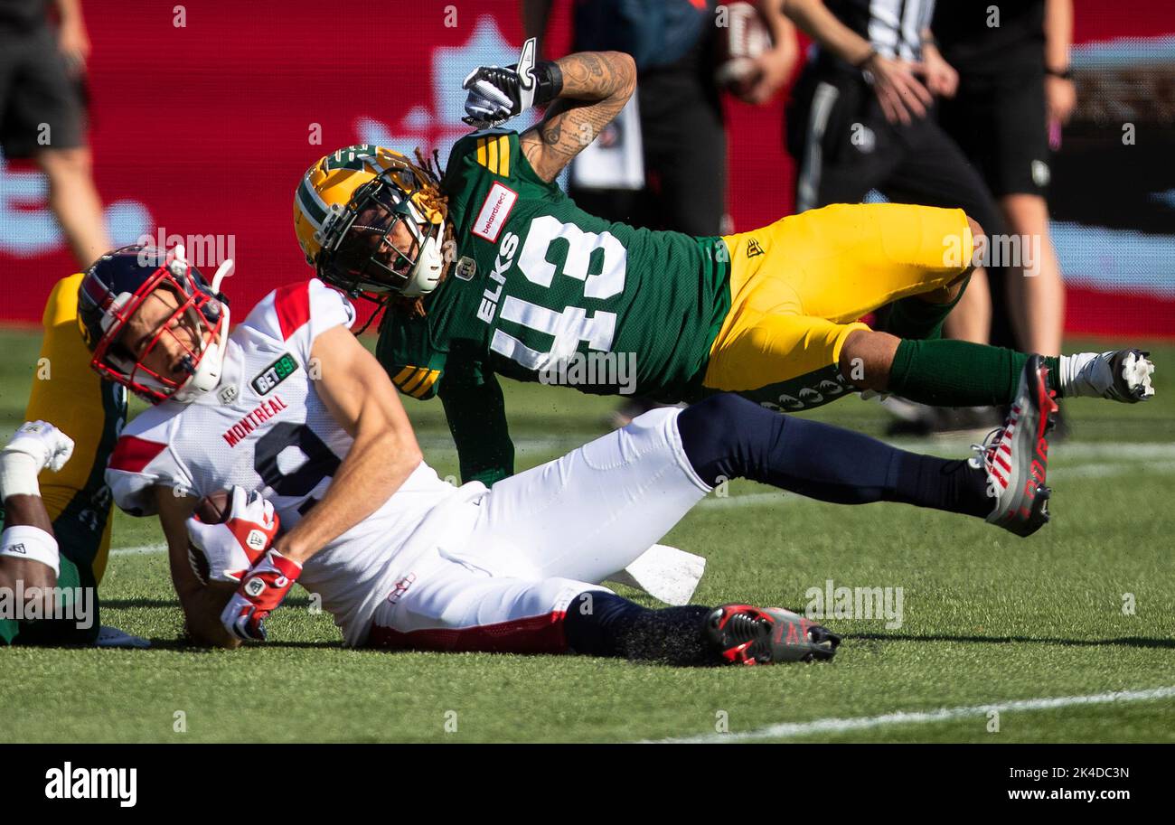 October 1, 2022, EDMONTON, AB, CANADA: Montreal Alouettes Jake Wieneke ...