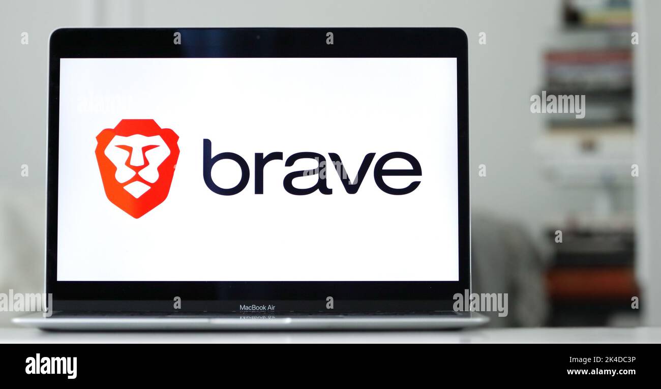 The logo of Brave, an open-source privacy-focused web browser with over ... The logo of Brave, an open-source privacy-focused web browser with over ...
