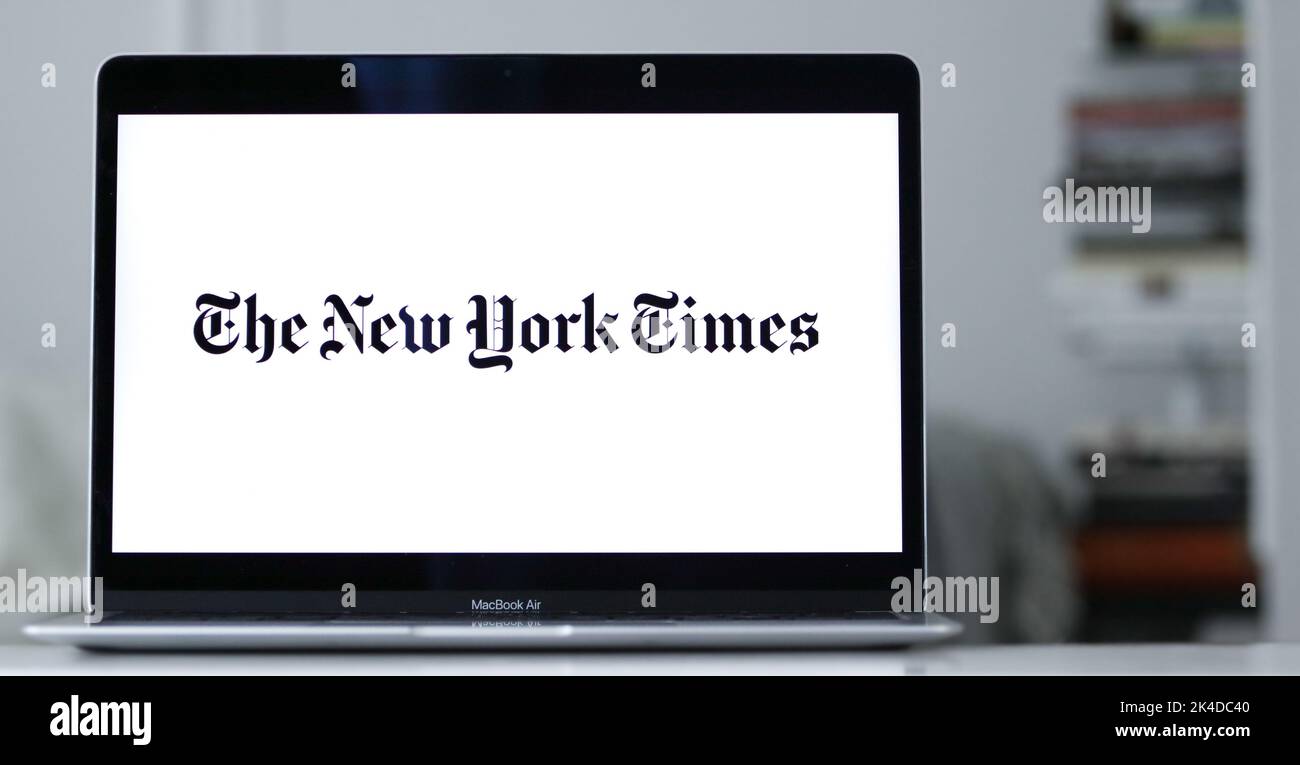 The logo of the New York Times, an American daily newspaper, is seen on ...