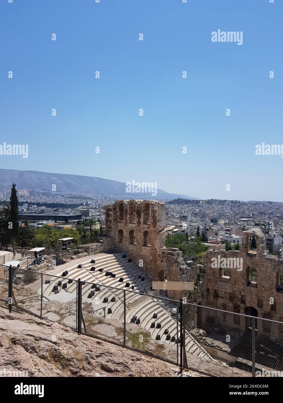 A vertical shot of an ancient Greek architecture landmark Stock Photo ...