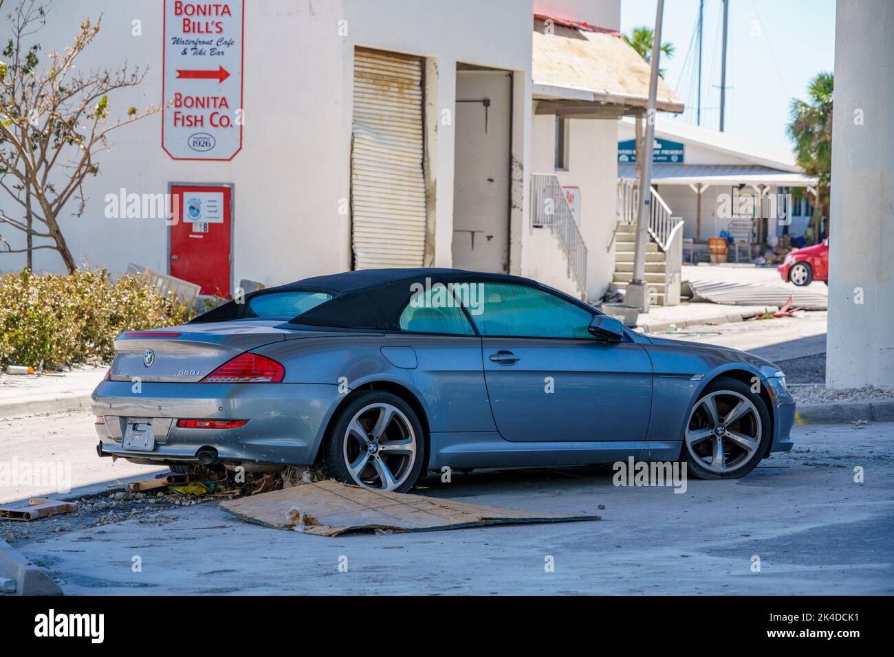 Fort Myers, FL, USA - October 1, 2022: BMW vehicle flooded after being ...