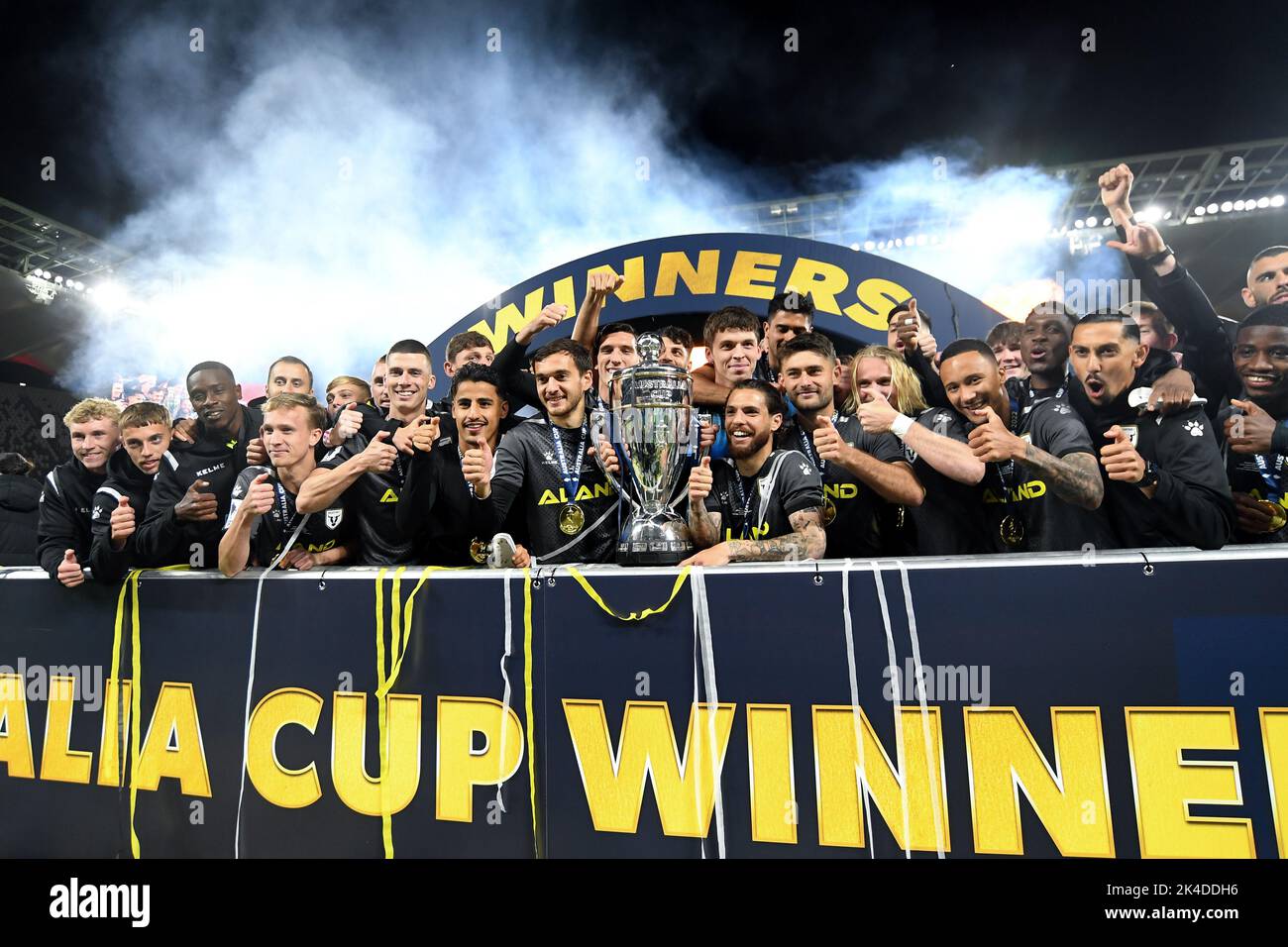 October 01, Sydney, Australia: Macarthur FC celebrate winning the ...