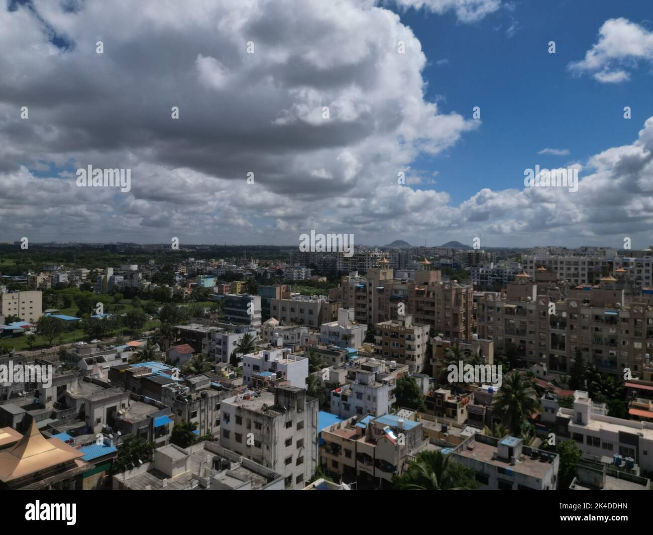 A high angle shot of buildings in Pimple Saudagar Stock Photo - Alamy