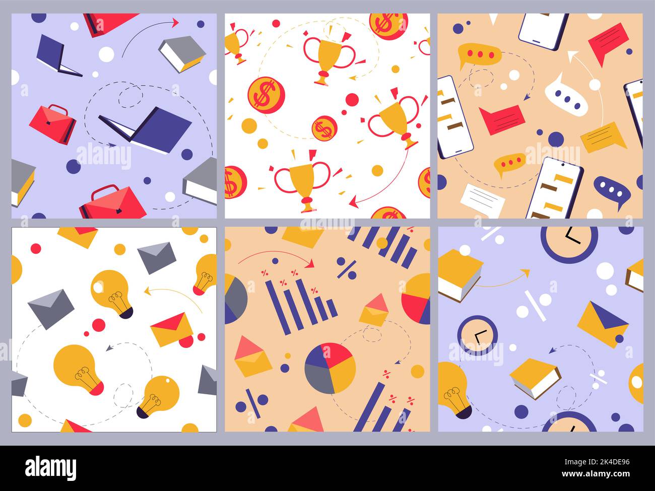 Pattern decoration design set with work elements Stock Vector Image ...