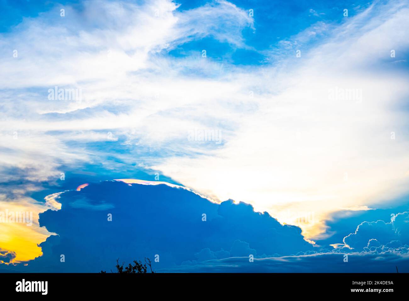 Rainbow! Iridescent Pileus Cloud Appears Over sunset sky nature ...