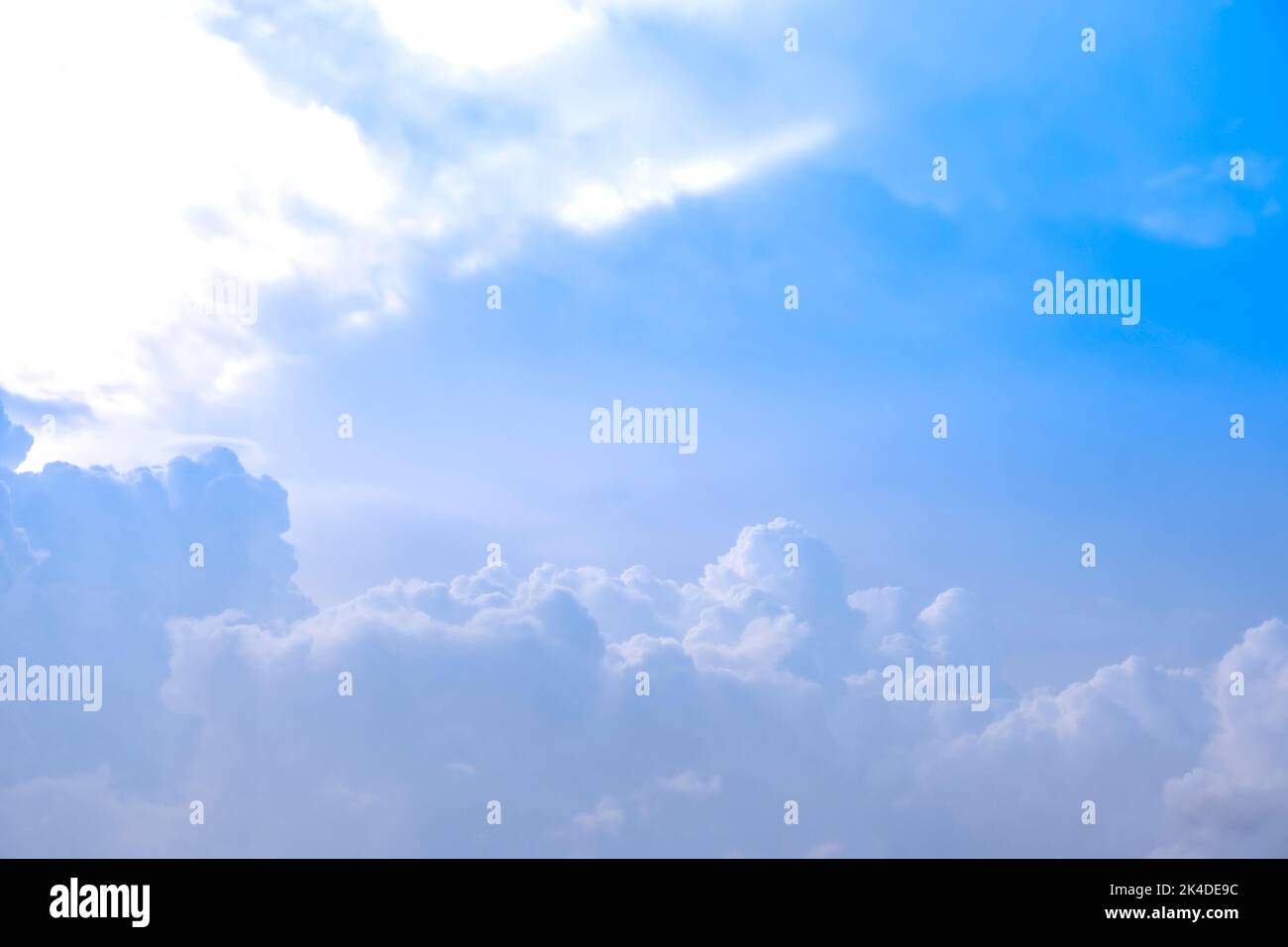 White cumulus clouds formation in blue sky season nature background ...