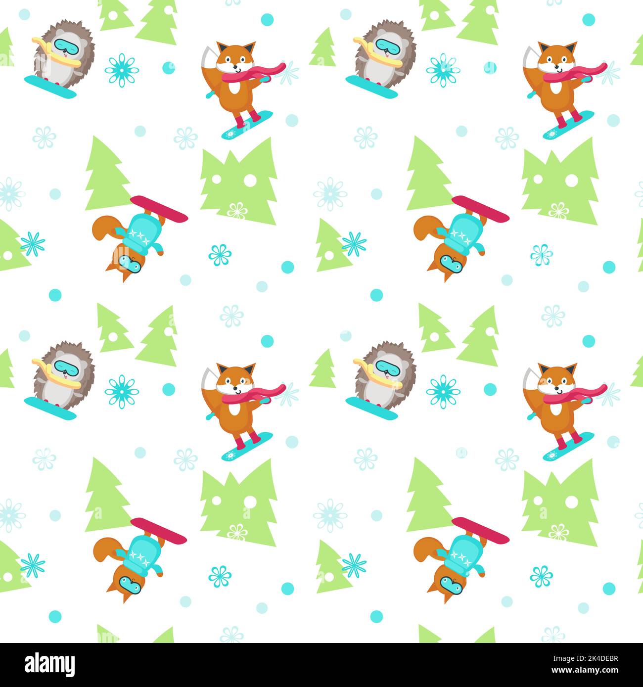 Seamless pattern christmas animals Cut Out Stock Images & Pictures - Alamy