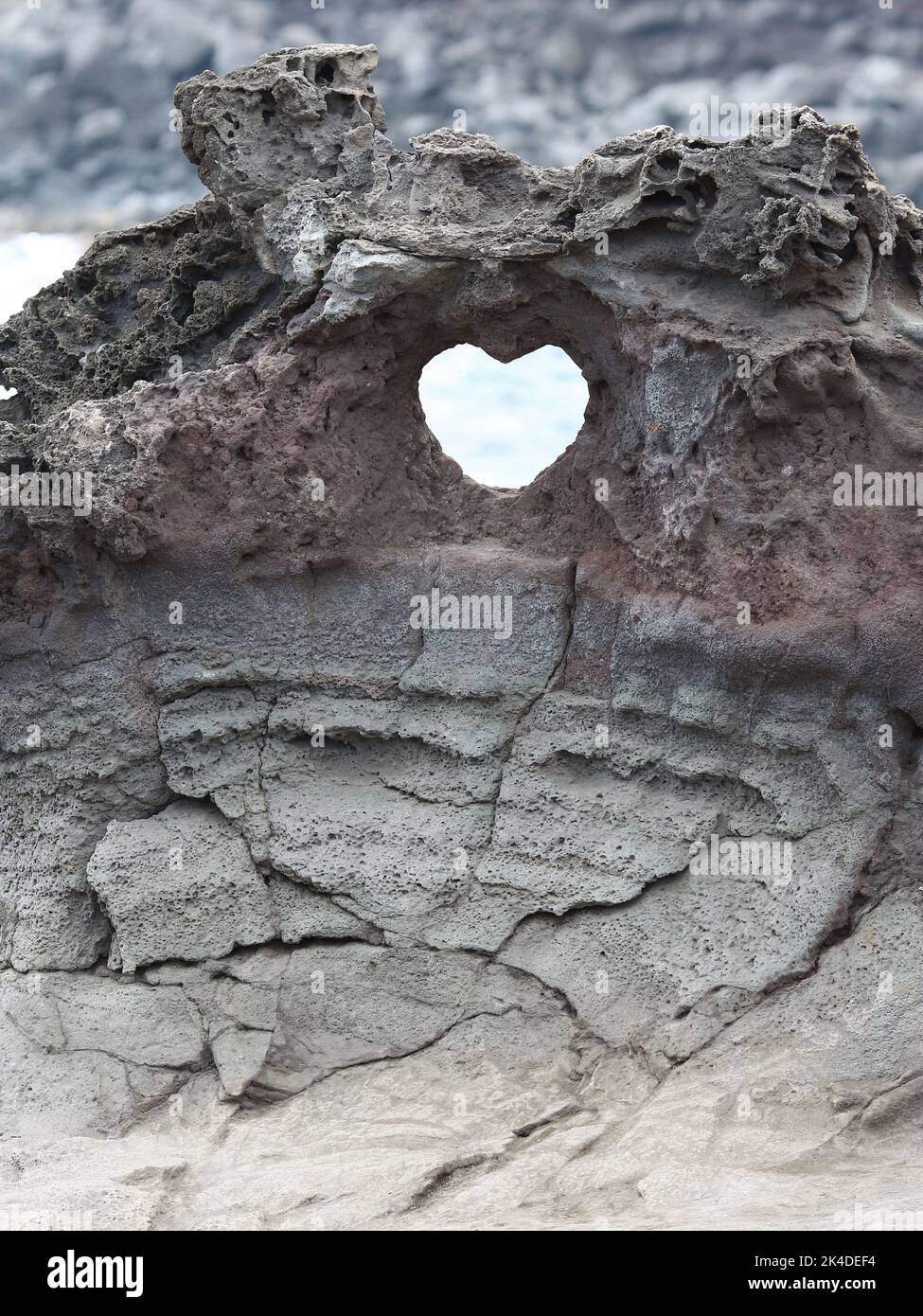 Heart rock (before it was broken) at Nakalele Point, Maui Stock Photo ...