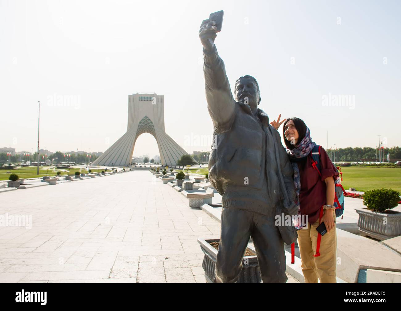 13th june, 2022: Woman without hijab pose for selfie by famous iran ...