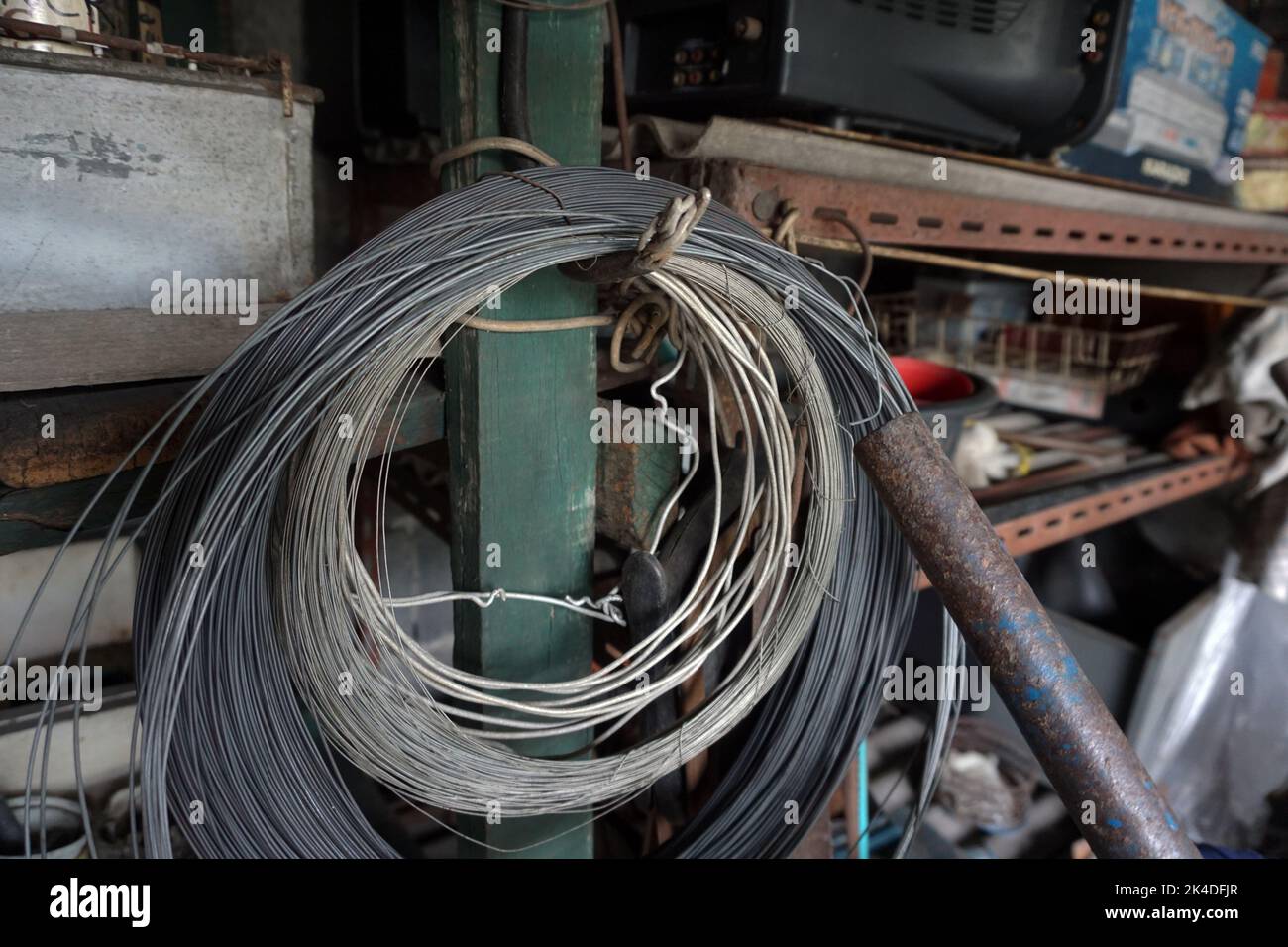 warehouse for construction equipment wire Stock Photo - Alamy