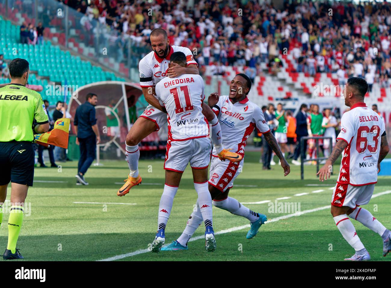 San Nicola stadium, Bari, Italy, October 01, 2022, Waild Cheddira (SSC ...