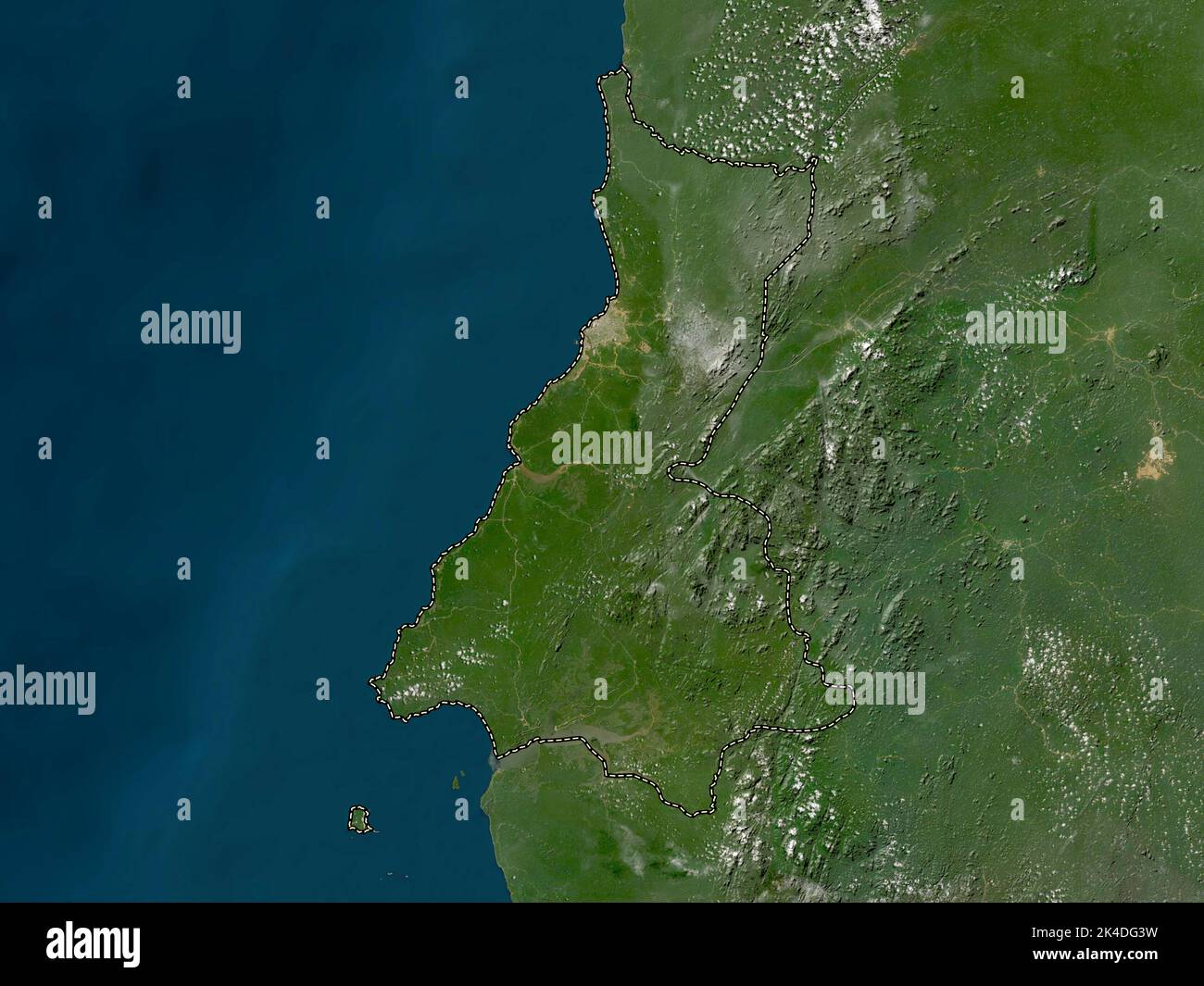 Litoral, province of Equatorial Guinea. Low resolution satellite map ...