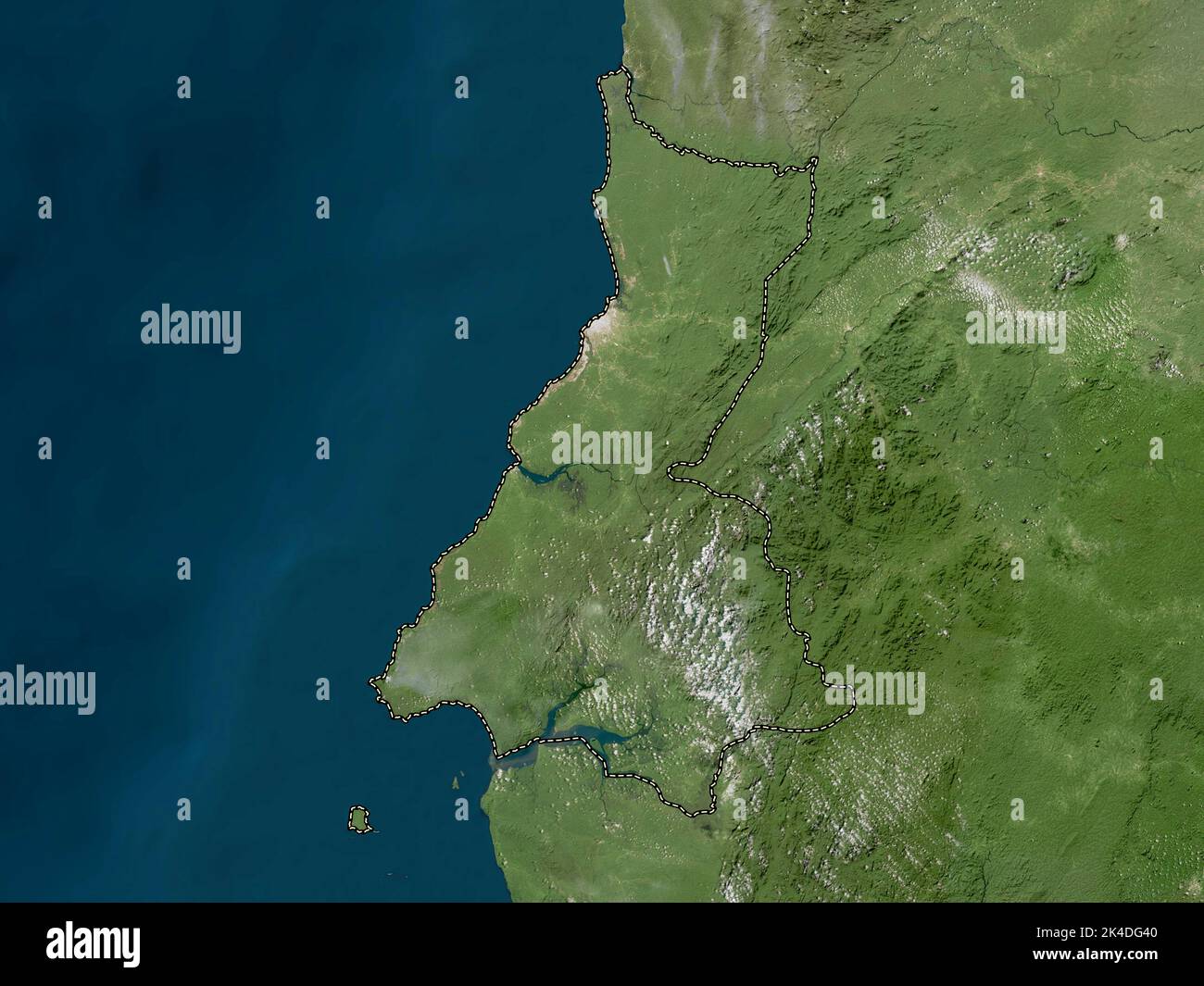 Litoral, province of Equatorial Guinea. High resolution satellite map ...