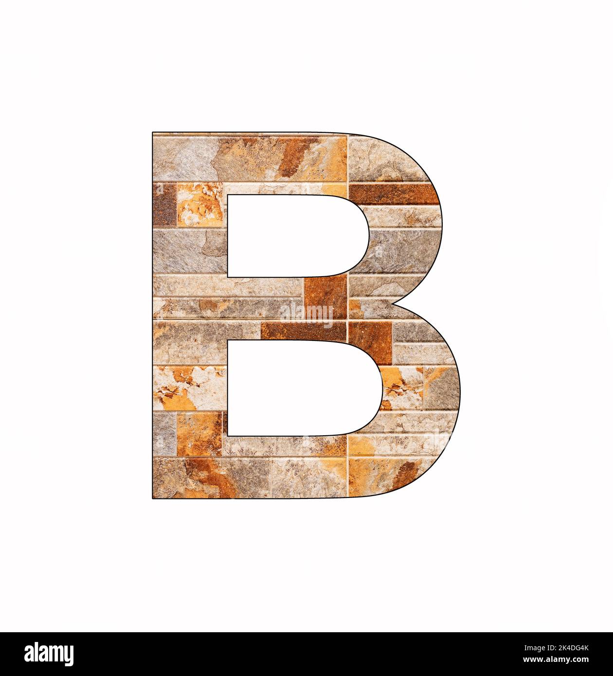 Alphabet letter B - Rustic tile background Stock Photo - Alamy