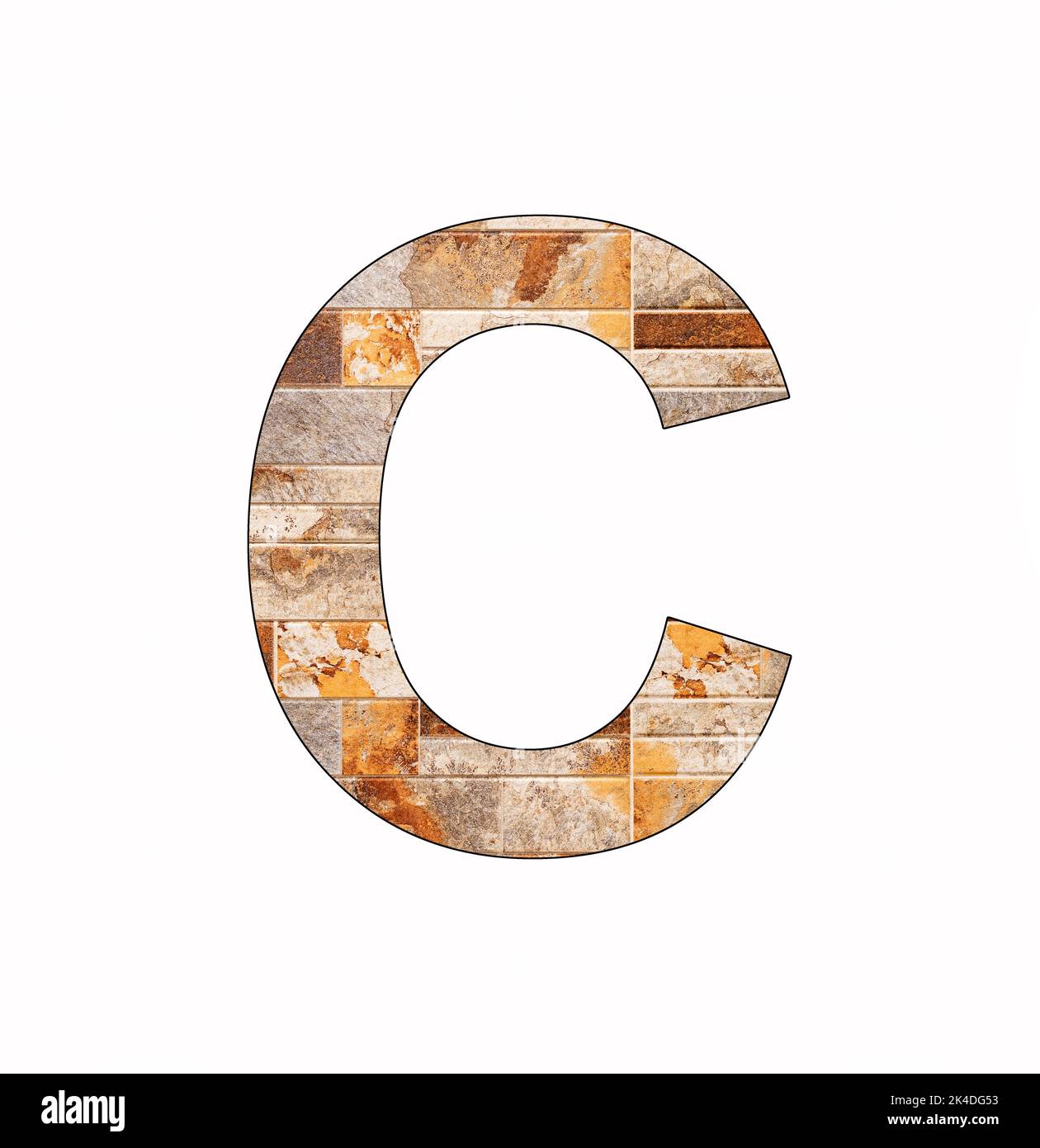Alphabet letter C - Rustic tile background Stock Photo - Alamy