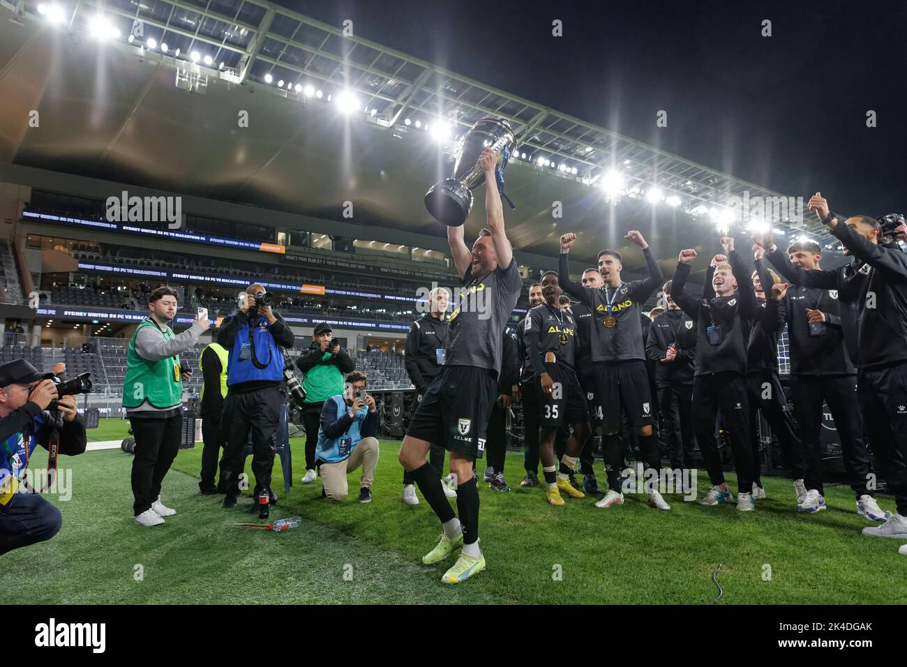SYDNEY, AUSTRALIA - OCTOBER 1: Craig Noone of Macarthur FC celebrates ...
