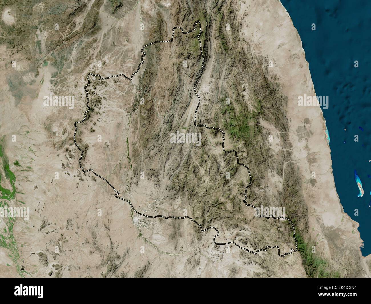 Anseba, region of Eritrea. High resolution satellite map Stock Photo ...