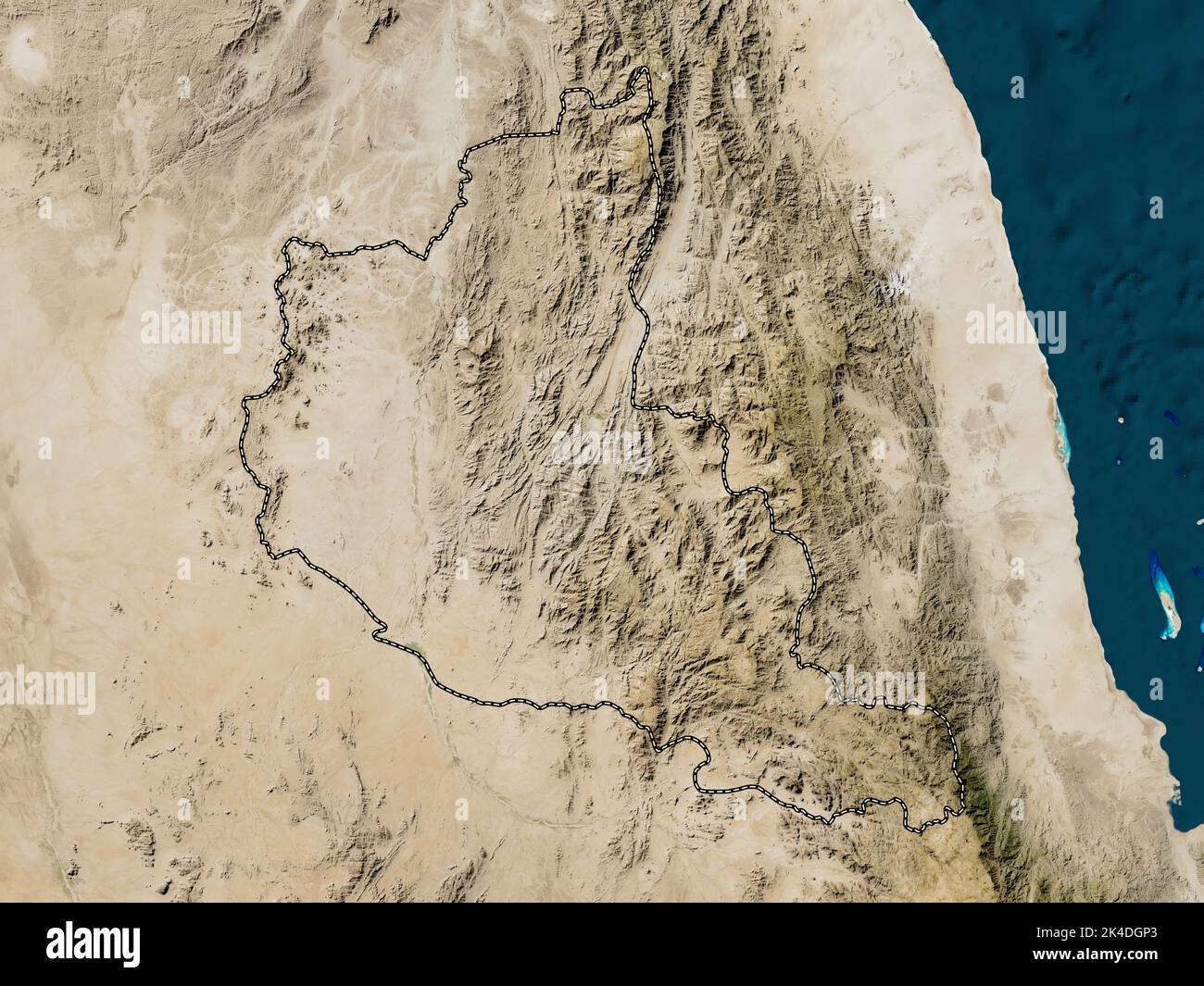 Anseba, region of Eritrea. Low resolution satellite map Stock Photo - Alamy