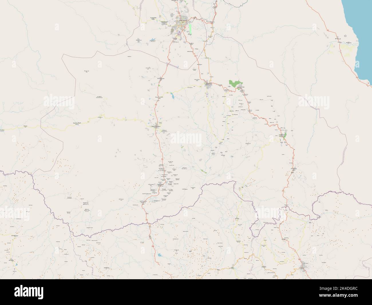 Debub, region of Eritrea. Open Street Map Stock Photo - Alamy