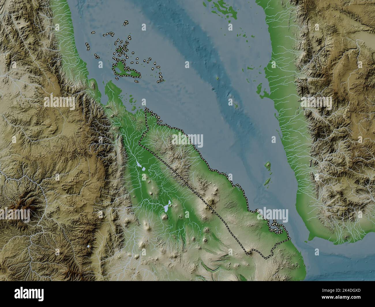 Debubawi Keyih Bahri, region of Eritrea. Elevation map colored in wiki ...
