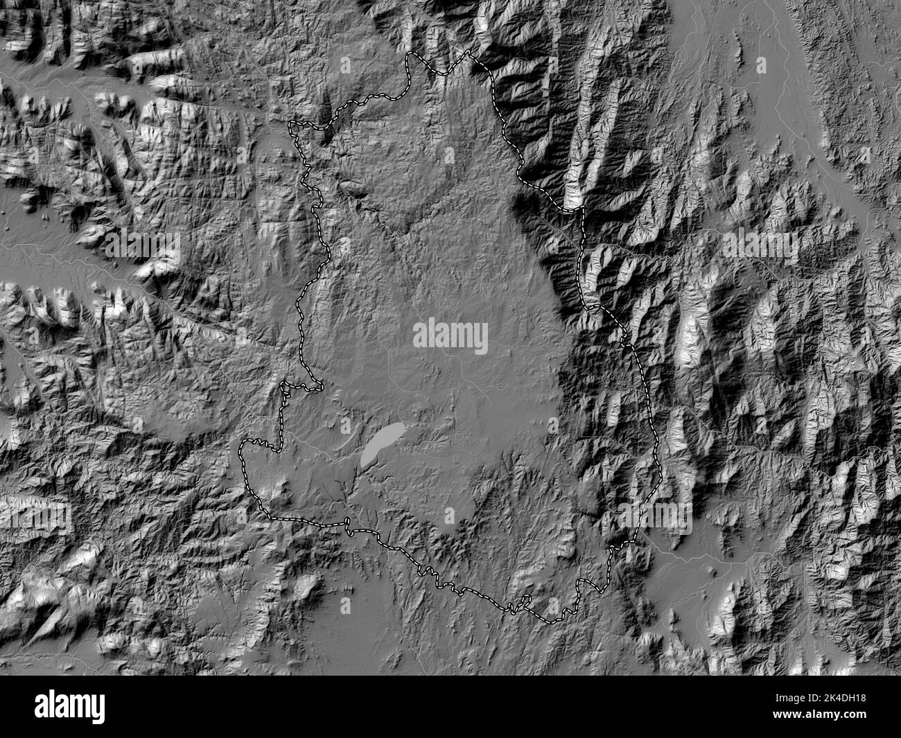 Maekel, region of Eritrea. Bilevel elevation map with lakes and rivers ...