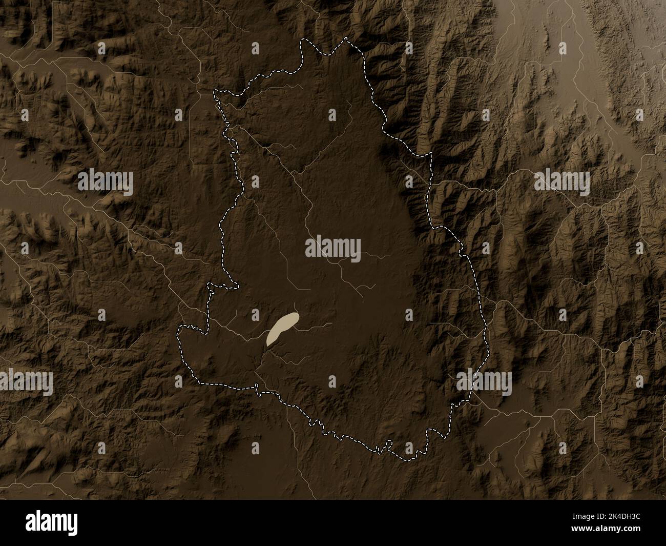 Maekel, region of Eritrea. Elevation map colored in sepia tones with ...